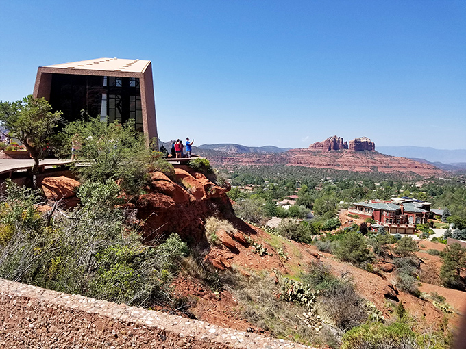 Reaching for the sky... literally. It's as if someone decided to build a stairway to heaven, but got creative with the blueprints.