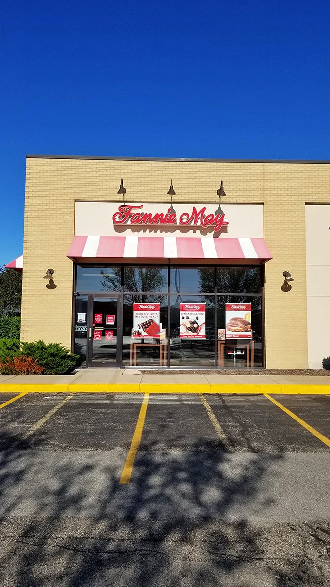 Red sign, sweet times! This chocolate shop is more welcoming than Mr. Rogers' neighborhood. Won't you be my neighbor... in Candyland?