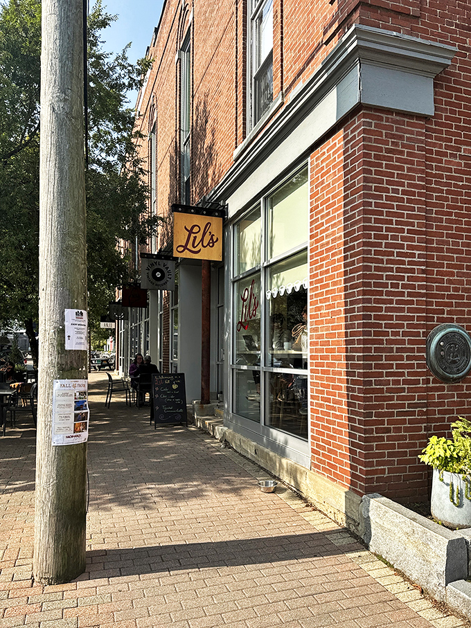Sidewalk seating at Lil's Cafe: Where people-watching and pastry-eating become an Olympic sport.