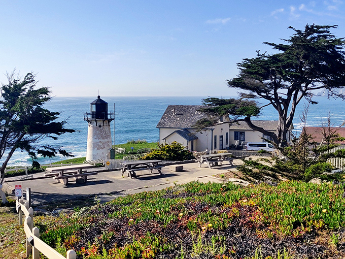 "Cast iron meets coastal charm at Point Montara. It's the tiny home of lighthouses, with hostel vibes to boot!"