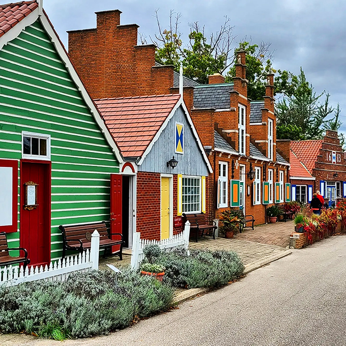 Gingerbread houses, is that you? These colorful Dutch-inspired buildings are almost too cute to be real.