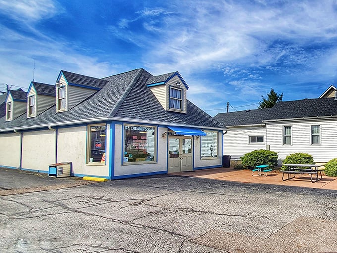 Blue and white cottage, centuries of confectionery magic inside. Wittich's: proving that some traditions are too delicious to ever go out of style.