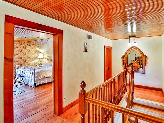 Stairway to heaven? Nope, just the third floor. But with that warm wood, it's pretty close to paradise.