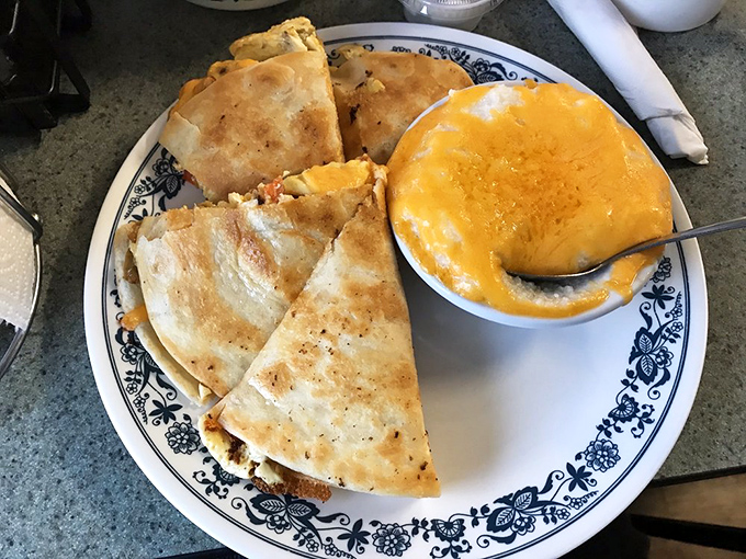 Breakfast goes south of the border! This quesadilla proves that cheese makes everything better, especially in the morning.