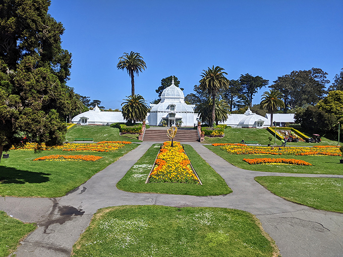 A greenhouse fit for a fairy tale! The Conservatory of Flowers looks like it's made of spun sugar and dreams.