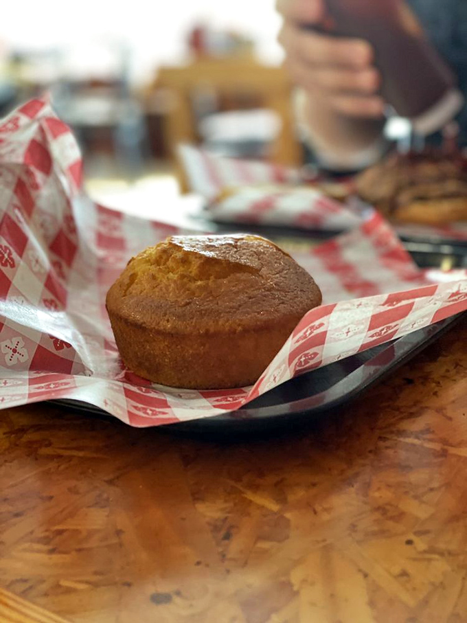 Not your average cornbread! This golden delight is the unsung hero of Rudy's menu, ready to sop up every last drop of barbecue goodness.