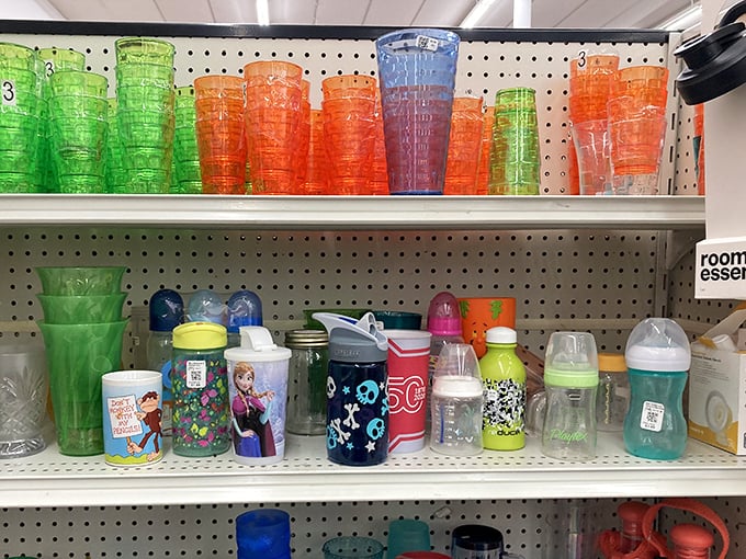 Cup-a-palooza! Whether you're a mug hoarder or a tumbler enthusiast, this shelf is your personal Disneyland.