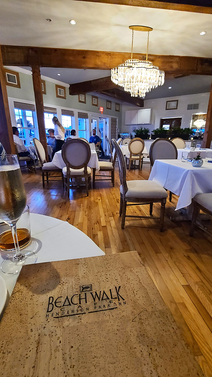 Dining room or movie set? With chandeliers and ocean views, it's hard to tell where the vacation fantasy ends and reality begins.