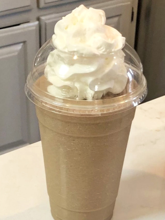 Cool down with a caffeine kick! This frozen cappuccino is like a frosty hug for your insides. Brain freeze never tasted so good.