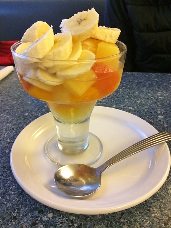 A fruit cup that's more than just filler! This colorful medley is like a refreshing high-five for your palate.