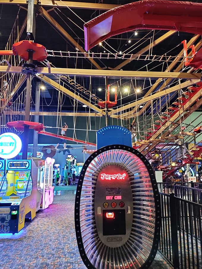 Indiana Jones meets American Ninja Warrior in this aerial obstacle course. It's a high-flying adventure that'll have you feeling like a superhero.