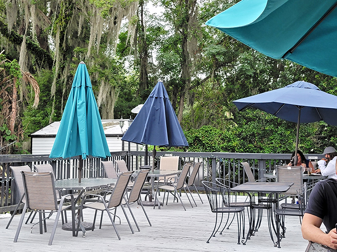 Dine al fresco in style! Oscar Penn's outdoor seating area is the perfect spot to enjoy a meal while soaking in some vitamin D and local flavor.