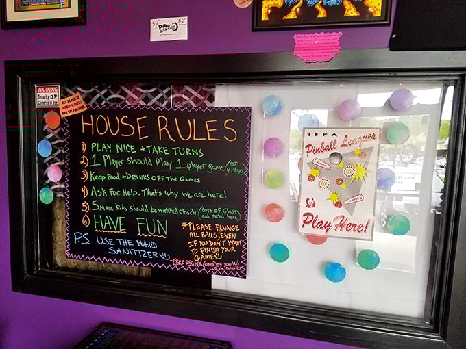 House rules: where common sense meets comedy. Remember, in this game, everyone's a winner... except at air hockey. That's war.