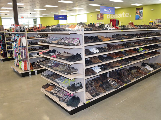 If the shoe fits, buy it! This footwear fiesta has everything from sneakers to stilettos. Cinderella, eat your heart out!