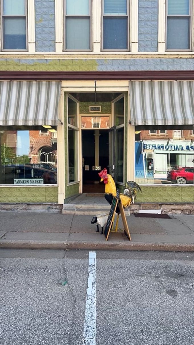 Unparalleled Farms Market: Where the produce is fresher than your teenager's attitude. That rooster out front? He's the real greeter.