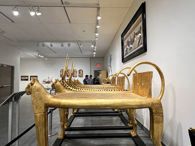 Visitors exploring the museum's treasures. It's like "Night at the Museum," but during the day and with fewer shenanigans.