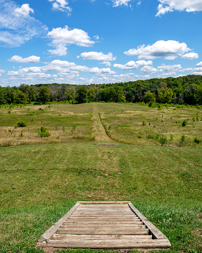 Top of the world, Ma! This bird's-eye view from the mound is like Google Earth, but with fresh air and no need for Wi-Fi.