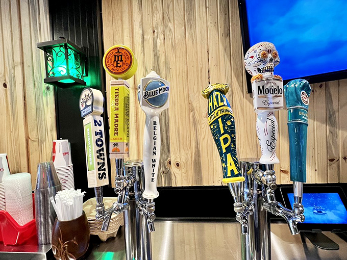 A rainbow of liquid happiness! These taps are like a Choose Your Own Adventure book for grown-ups.