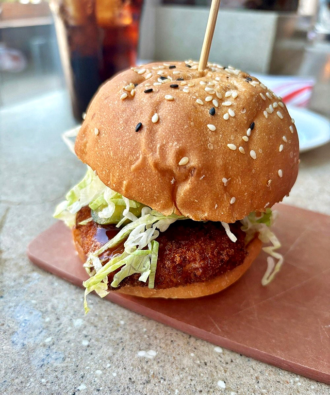 Burger bliss! Who knew a seafood joint could flip a patty this good? It's like finding a pearl in your oyster.