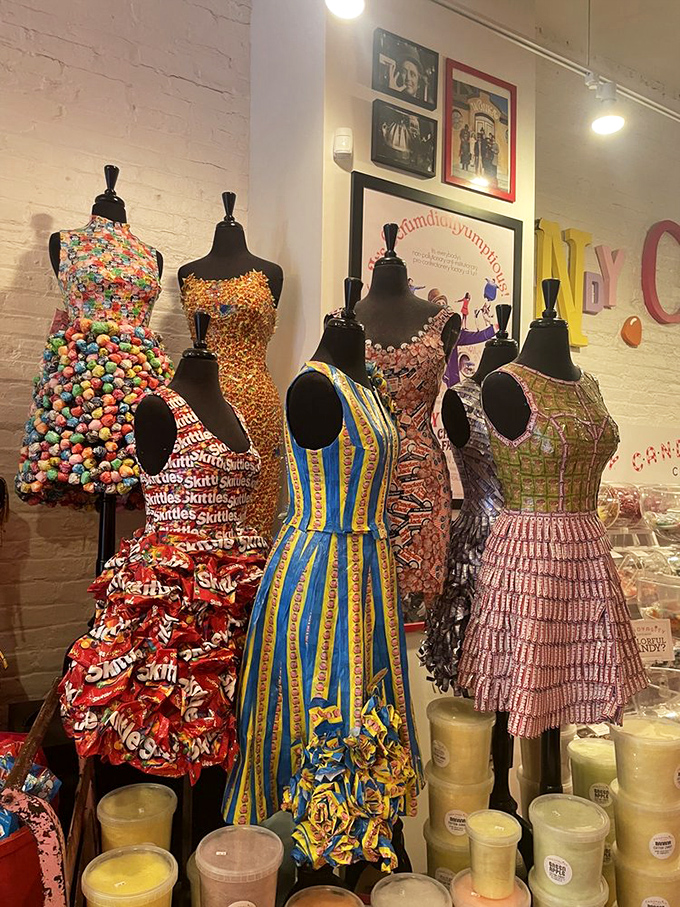 Fashion never tasted so good! These candy wrapper dresses are the ultimate in edible couture &ndash; just don't wear them in the rain.
