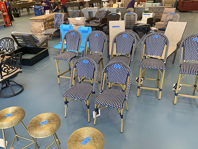 Take a seat and stay awhile! These chic chairs are ready to host your next Parisian caf&eacute;-inspired brunch or backyard barbecue.