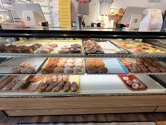 A baker's dream &ndash; display cases filled with temptation, each tray offering a different path to happiness.