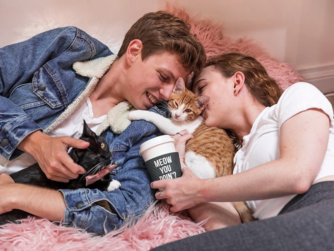 Love is in the air&hellip; and it's covered in fur. These cuddly moments are what cat cafe dreams are made of. Sorry, Hallmark, you've been outdone.
