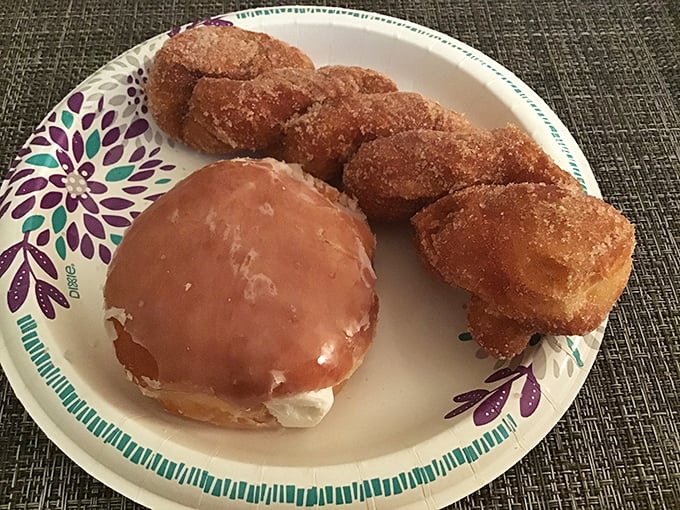 Twisted perfection meets creamy dreams! The cinnamon twist and custard-filled duo are a match made in pastry heaven.