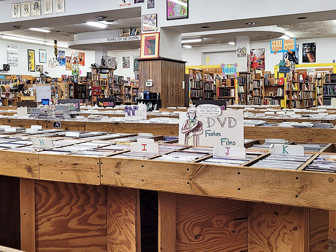 Lights, camera, transaction! The DVD section is a cinephile's dream, where obscure indie flicks mingle with Hollywood blockbusters.