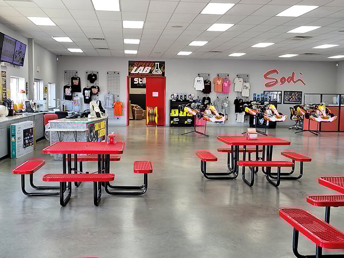 Refuel your engines! This pit stop area is perfect for swapping race stories or planning your next "Fast and Furious" move.