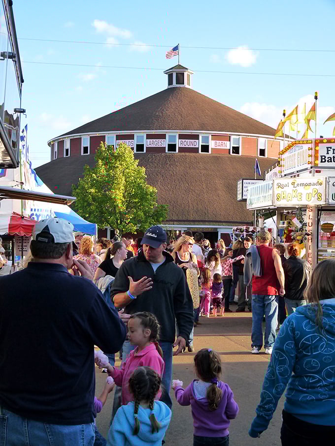 Step right up to the greatest show on earth! The round barn becomes the star attraction during fair season, drawing crowds like a circus big top.