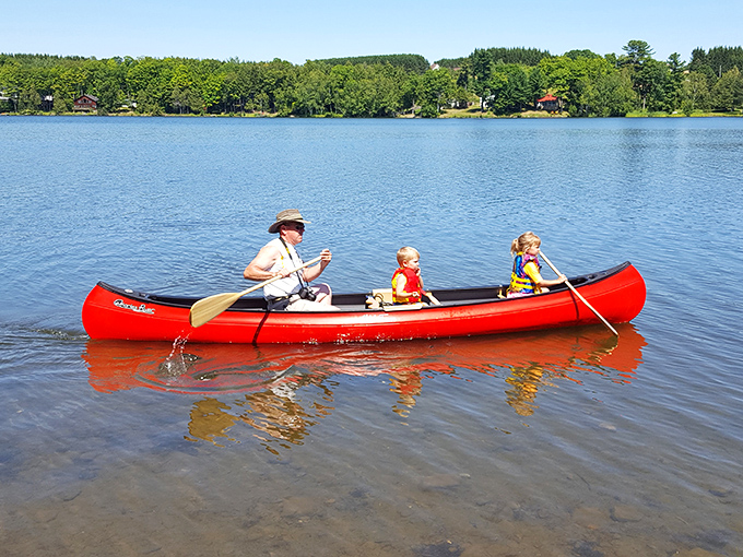 Family bonding, Aroostook-style. Who needs a TV when you've got a lake and a canoe?