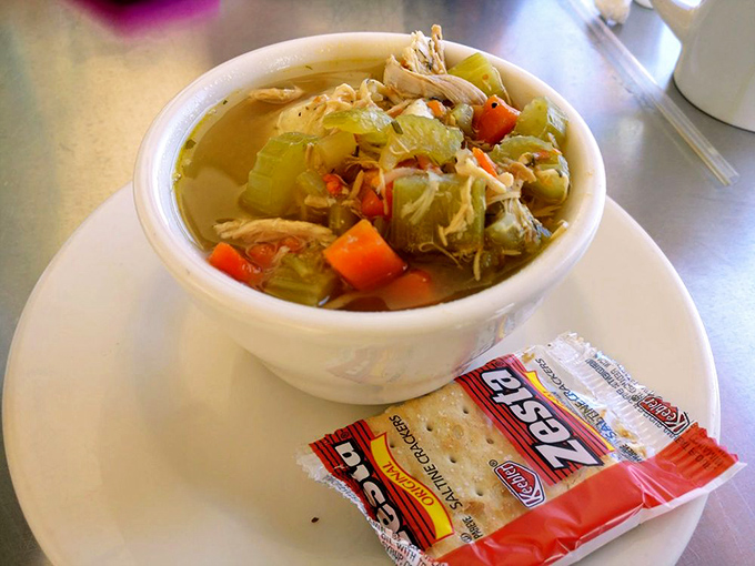 Comfort in a bowl! This matzo ball soup looks like it could cure anything from a cold to a bad day at the office.