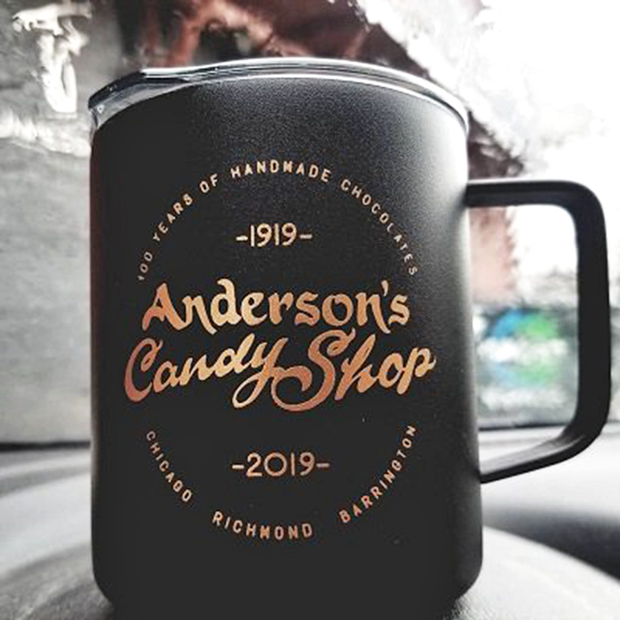 A walk down memory lane, with a sugar rush! This wall of photos tells the sweet story of Anderson's candy-coated legacy.
