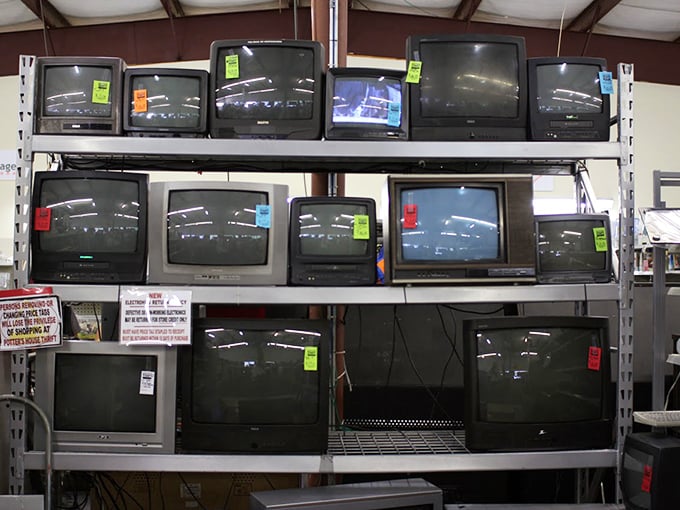 The TV graveyard, where cathode ray tubes come to reminisce about the good old days of "I Love Lucy" and "The Brady Bunch."