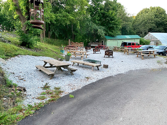 Al fresco dining with a side of charm! It's like eating in your coolest friend's backyard, if your friend happened to be a world-class chef.