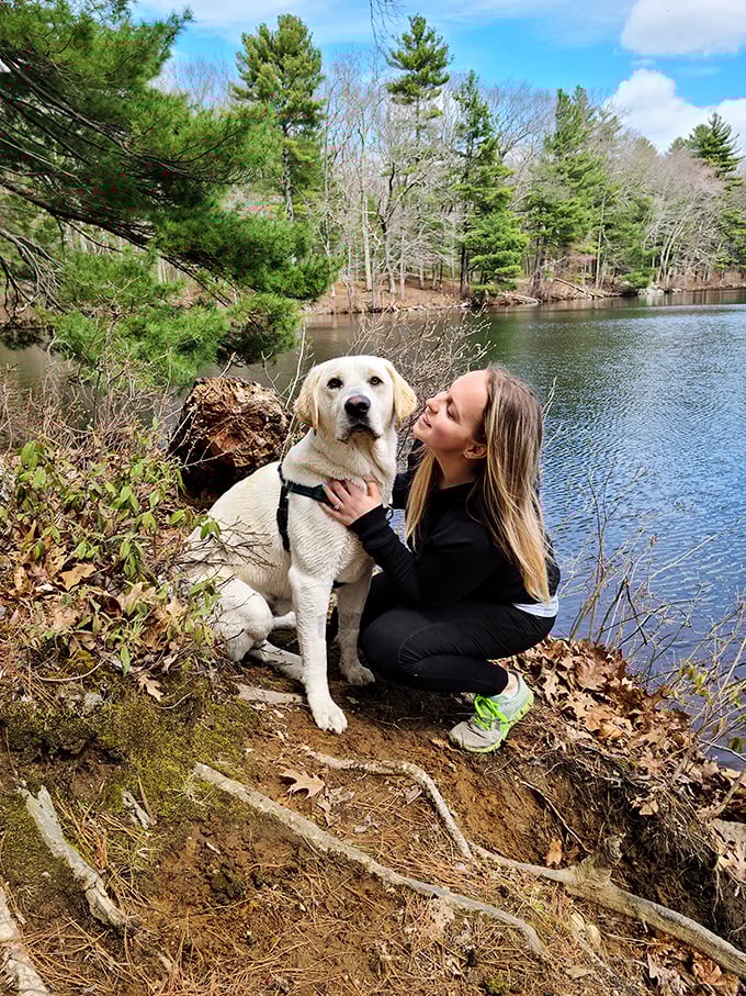 Puppy love in paradise: Where dogs and their humans come to perfect the art of the stick fetch.