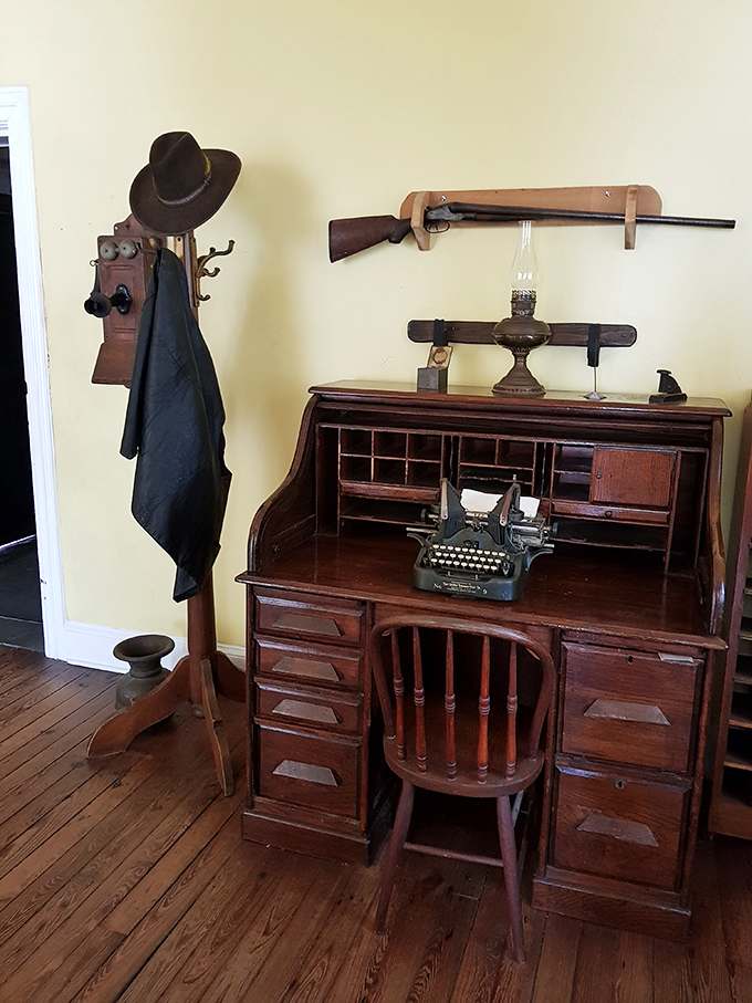 Writer's block? Not in this cell! Imagine the stories penned at this time-traveling desk.
