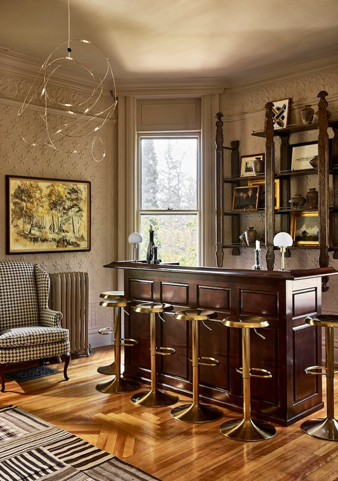 Pull up a stool and stay awhile! This bar corner is serving up charm with a side of "I could live here."