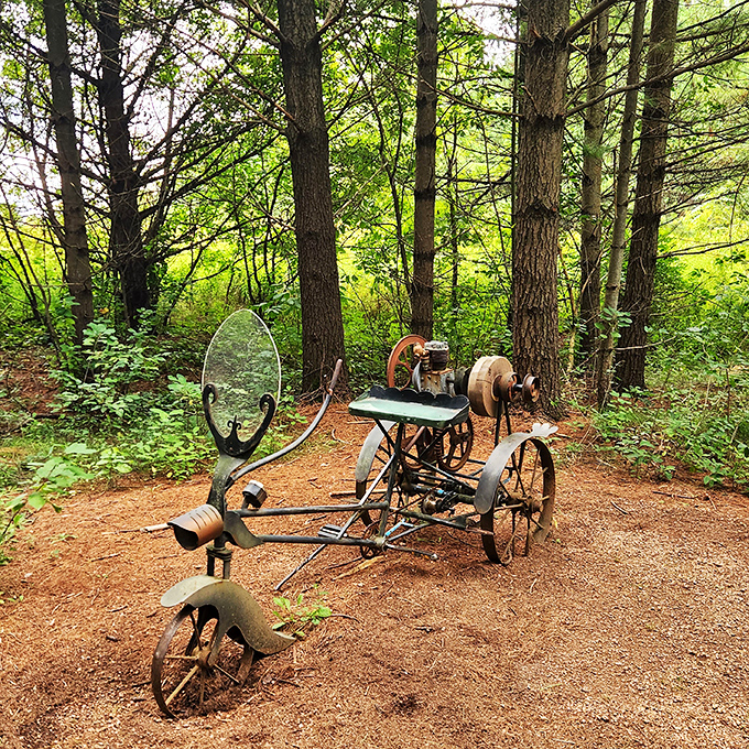 Part bicycle, part alien life form &ndash; this sculpture proves that even in the art world, you never forget how to ride a bike.