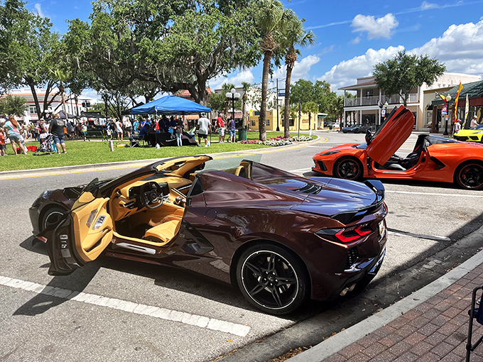 Sebring's car show: Where chrome gleams brighter than a Florida sunset. It's like Fast and Furious met The Great Gatsby for a stylish showdown.