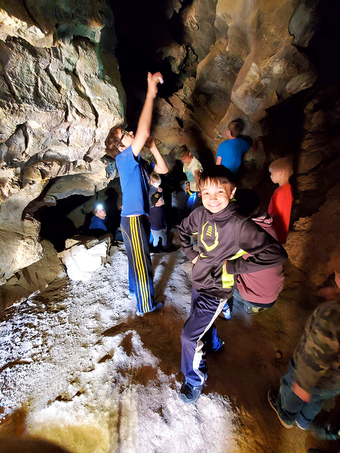 Junior spelunkers in training! These kids are learning that the best classrooms don't always have walls... or a ceiling.