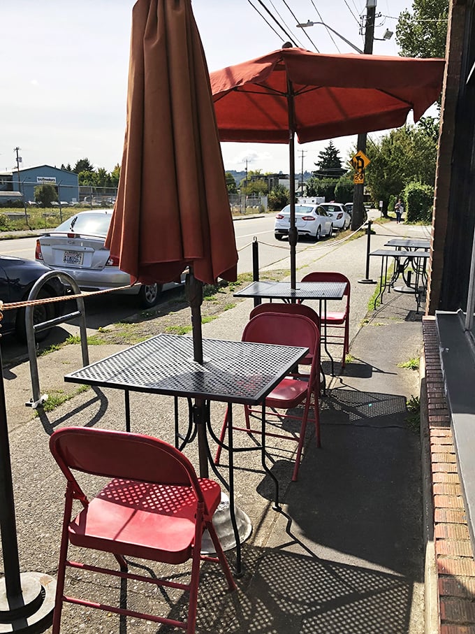 Sidewalk seating for the brave and the bold. Watch the world go by as you set your taste buds ablaze &ndash; entertainment on both sides of the table!