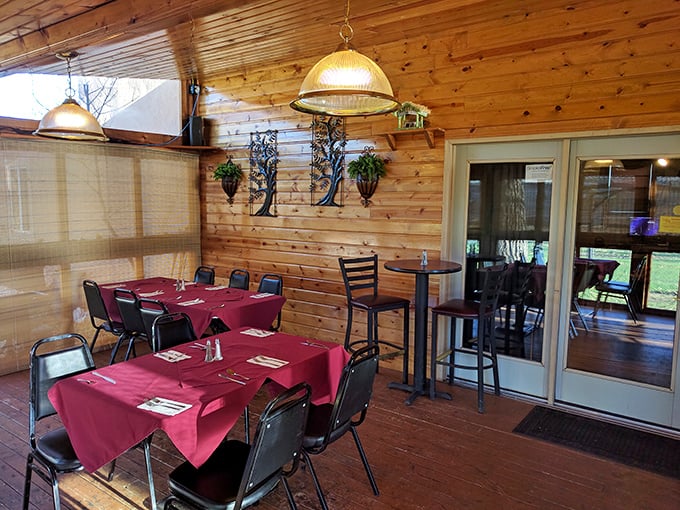 Al fresco dining with a side of charm. This cozy patio is perfect for those who like their steak with a breath of fresh air and a sprinkle of North Dakota sunshine.