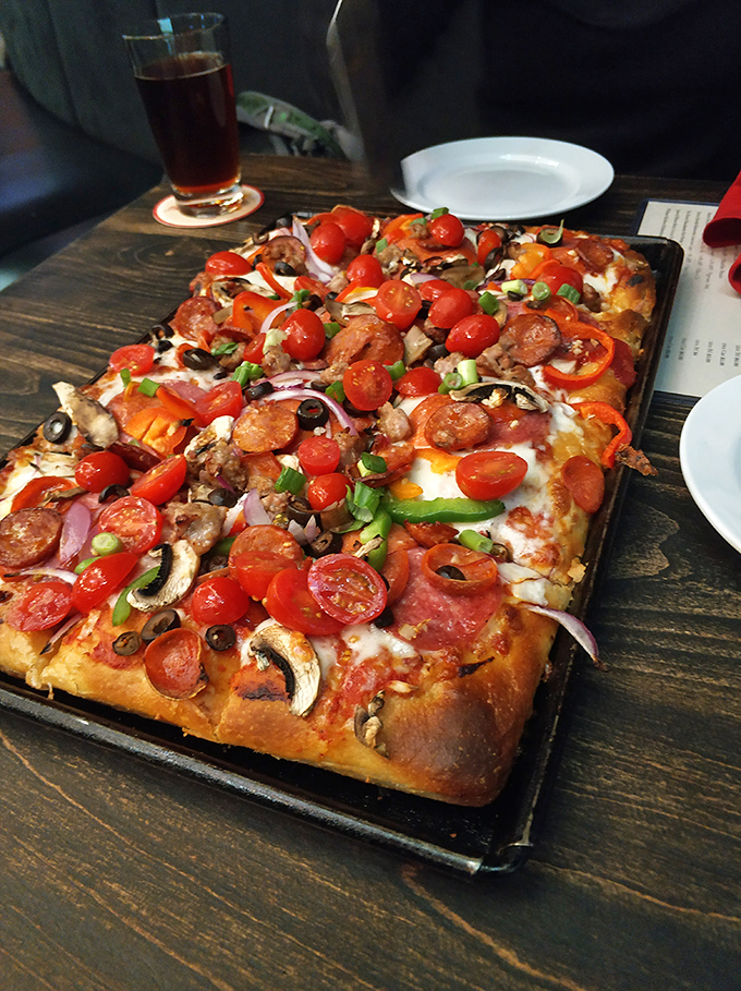 Pizza that would tempt even the Little Mermaid to trade her fins for feet. This loaded pie is a flavor explosion waiting to happen.