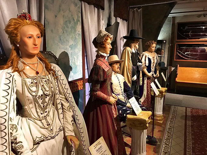 Royalty row! It's like "The Crown" but with less drama and more fixed stares. Tea time is forever here.