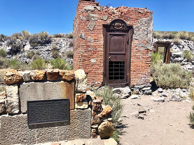 "Knock knock! Who's there? History." A lone door stands in a crumbling brick wall, inviting the imagination to fill in the blanks.