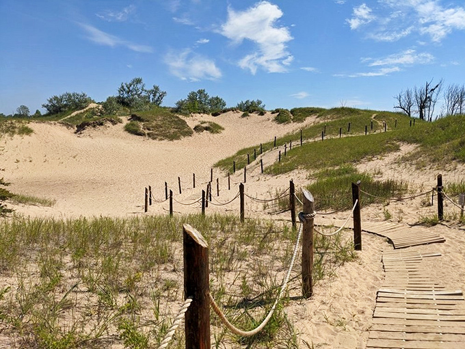 Sand dunes or nature's rollercoaster? Either way, this undulating landscape is begging for an impromptu game of "King of the Hill."