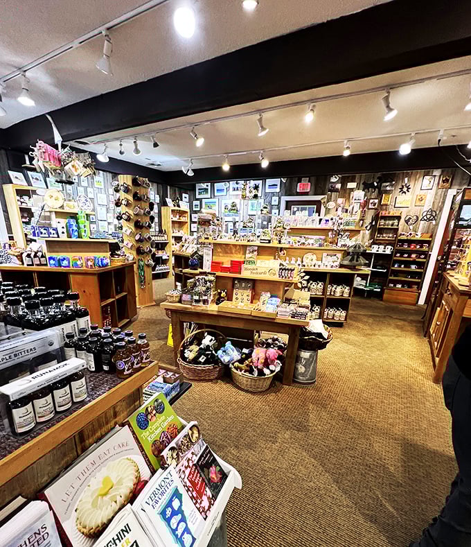 Books, bottles, and baubles, oh my! This corner of curiosities is like a Vermont-themed "I Spy" game. How many local treasures can you spot?
