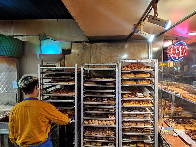 Behind the scenes of donut magic! Bob's dedicated team works tirelessly to keep San Francisco's sweet dreams coming true.